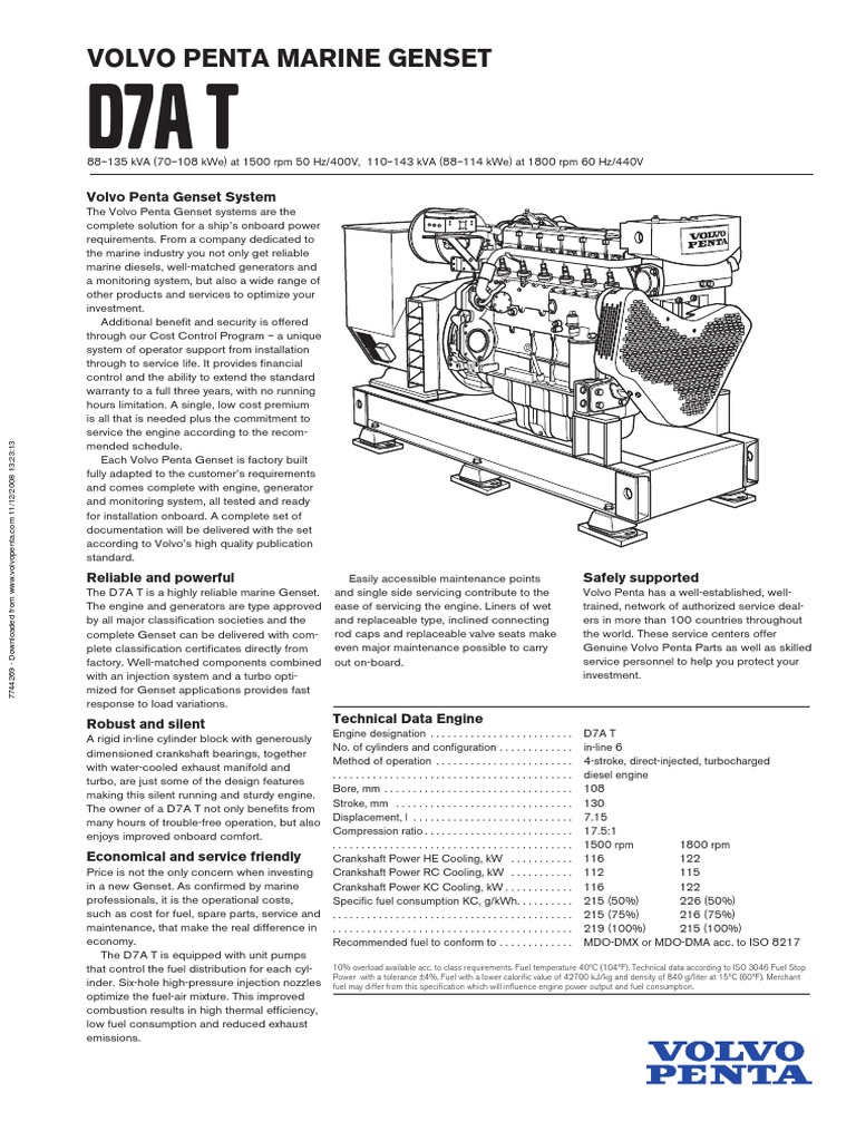 Volvo Penta D7 at Genset | Diesel Engine | Engines