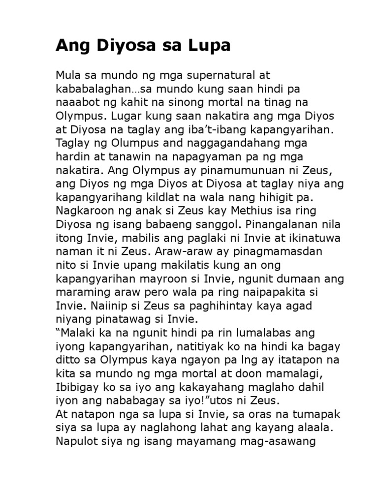 Ang Diyosa Sa Lupa | PDF