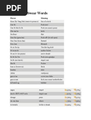 Chinese Swear Words