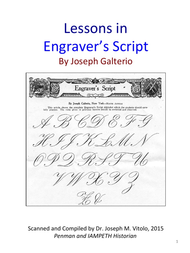 Lessons in Engravers Script by Galterio | PDF | Language Arts ...