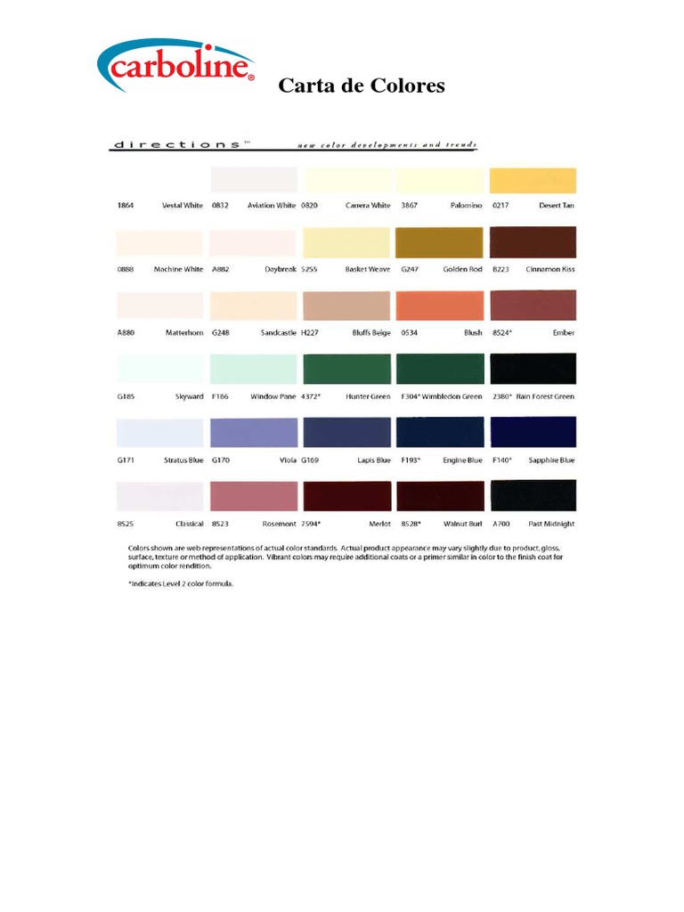 Carta de Colores Carboline | PDF | Poesía