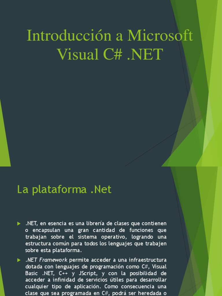 Introducción a Microsoft .NET y C# | PDF | .NET Framework | Microsoft ...