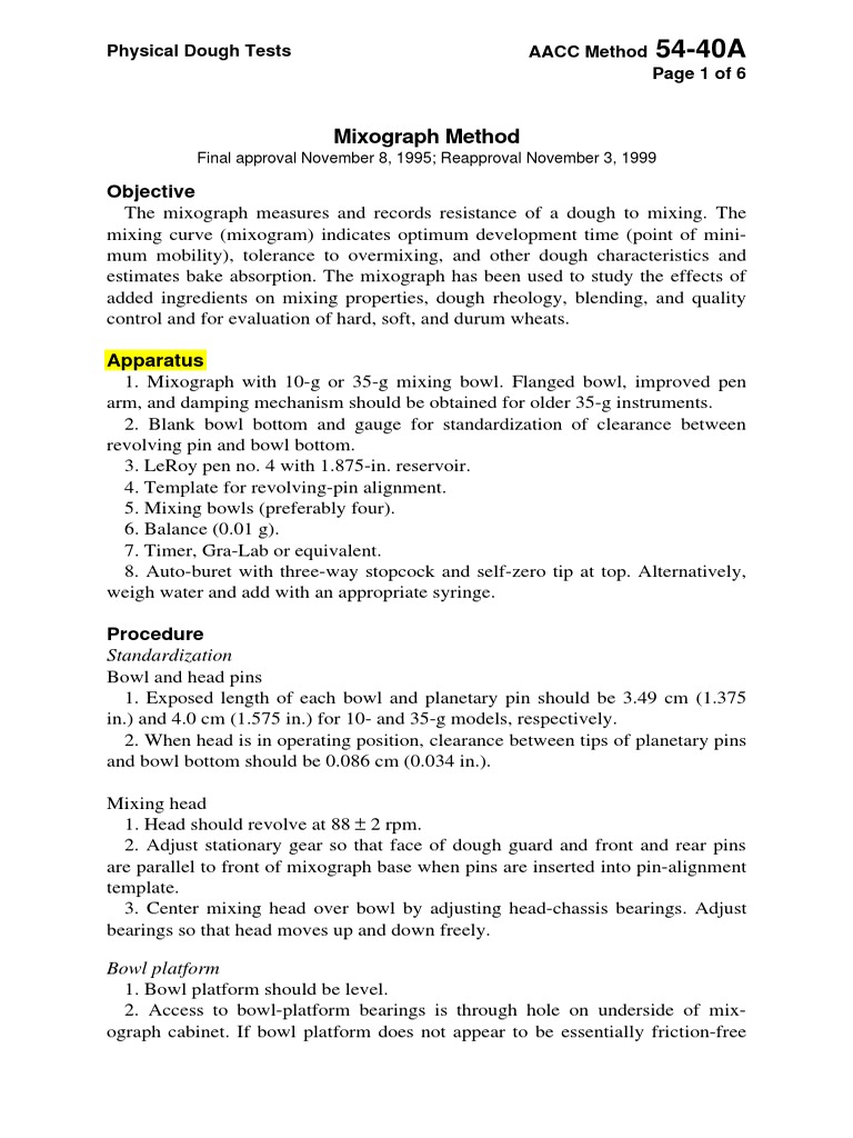 Mixograph Method: Objective | PDF | Flour | Belt (Mechanical)