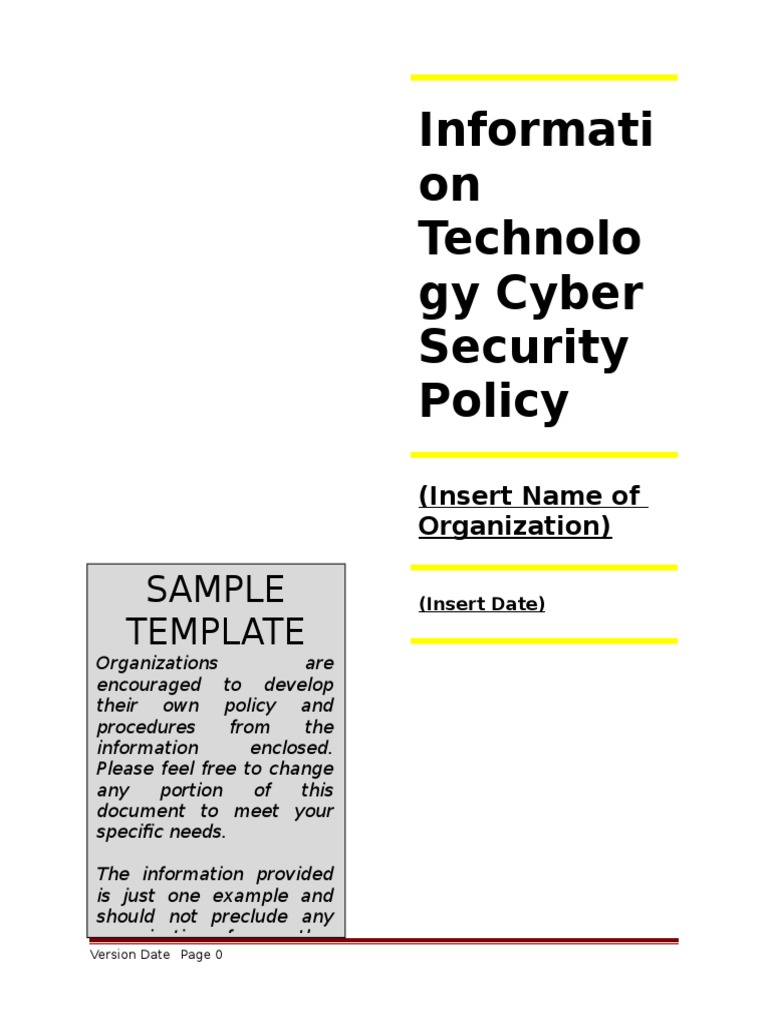 Cyber Security Policy Template | PDF | Computer Security | Security
