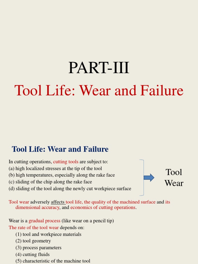 Tool Life Wear and Failure | PDF | Wear | Machining