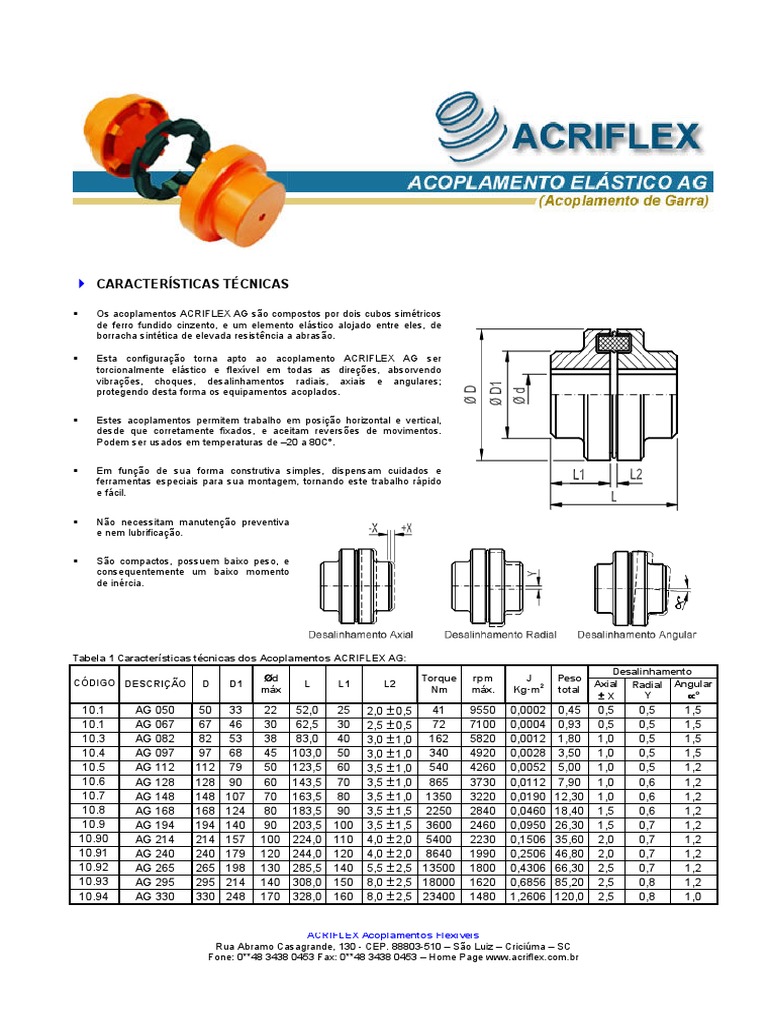 Catalogo Acoplamento Ag | PDF | Motores | Natureza