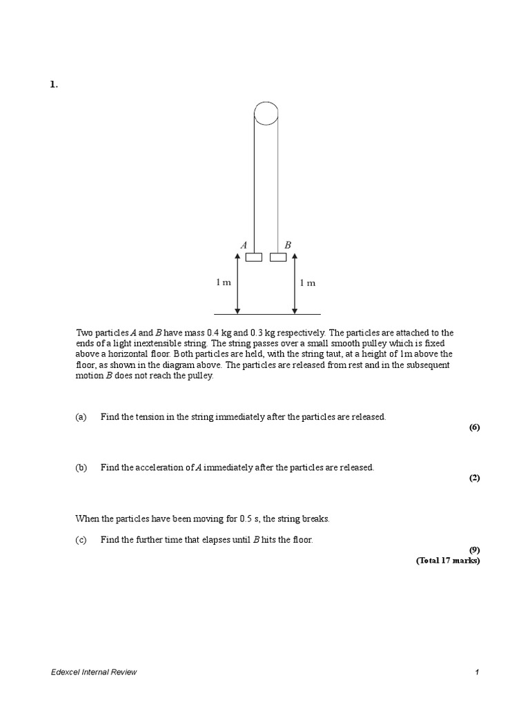 Connected Particles Dynamics Problems | PDF | Tension (Physics) | Force