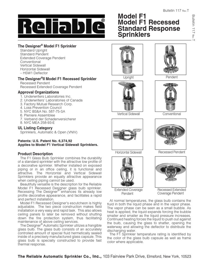 Sprinklers RELIABLE | PDF | Fire Sprinkler System | Building Engineering