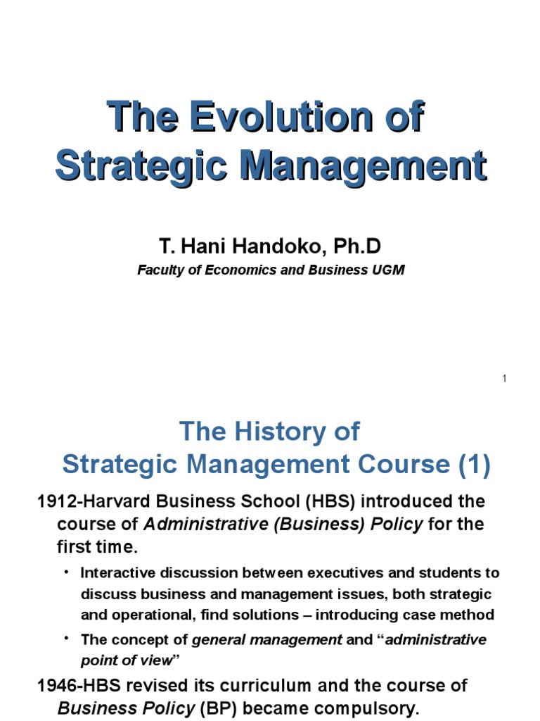 Evolution of Strategic Management History | PDF | Strategic Management ...
