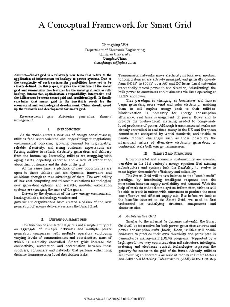 5.a Conceptual Framework For Smart Grid | PDF | Smart Grid | Electrical ...