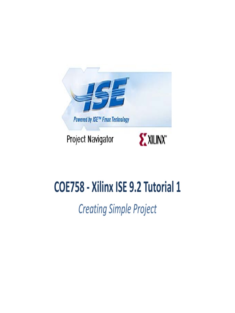 Tutorial1 Creating Simple Xilinx Ise Project Pdf Vhdl Field Programmable Gate Array