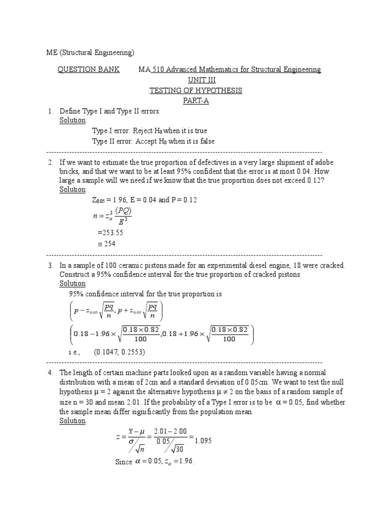 Analysis of Structural Engineering Exam Question Bank on Testing of ...