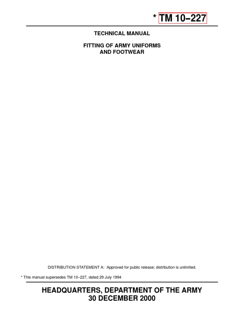 Headquarters, Department of The Army 30 DECEMBER 2000: Technical Manual ...