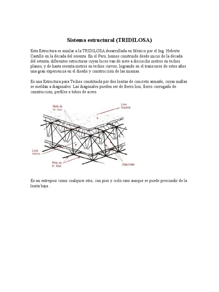 Sistema Estructural TRIDILOSA | PDF | Science | Ingeniería
