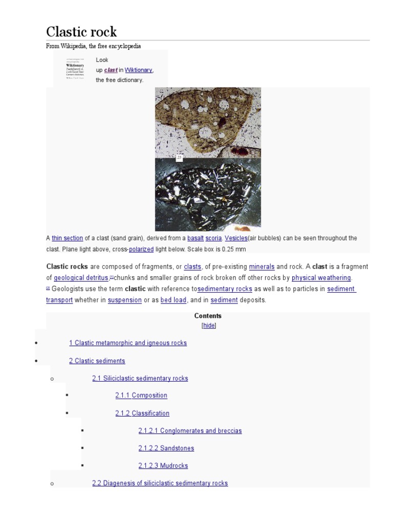 Clastic Rock: From Wikipedia, The Free Encyclopedia | PDF | Clastic ...