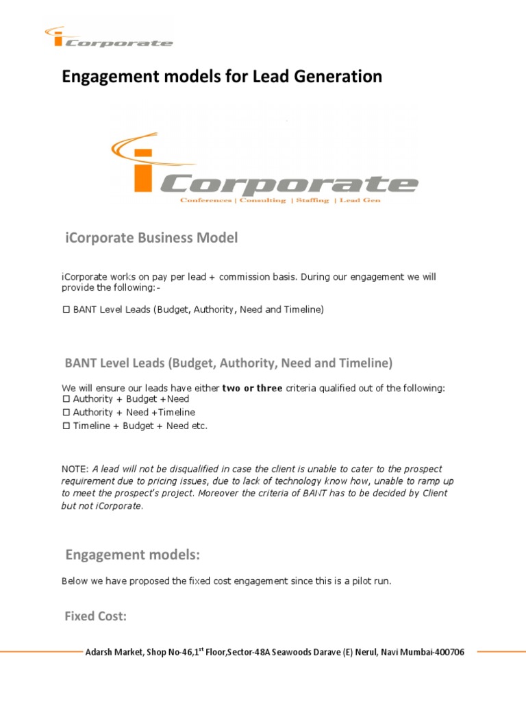 Lead Generation Proposal Overview | PDF | Finance & Money Management