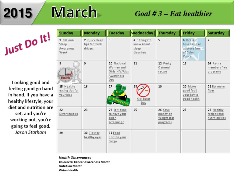 2015 March Wellness Calendar | PDF