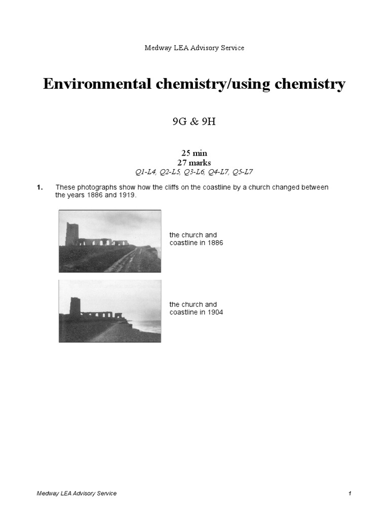 Year 9 - Environmental Chemistry - Using Chemistry | PDF