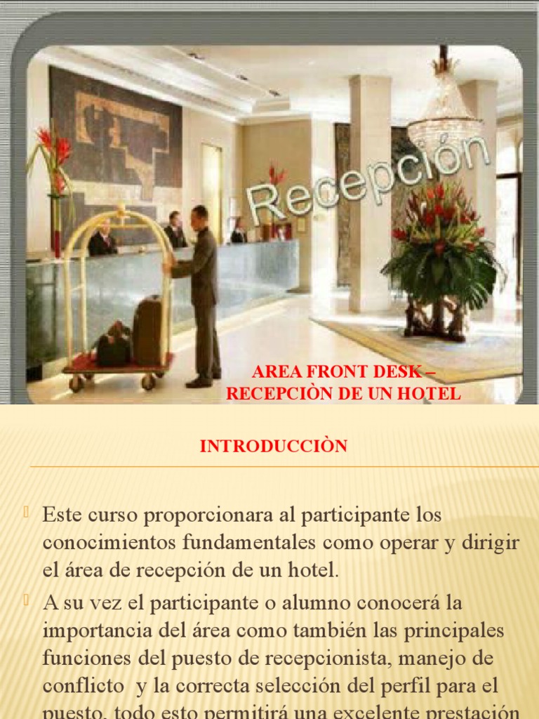 Área de Recepción | Hotel | Recibo