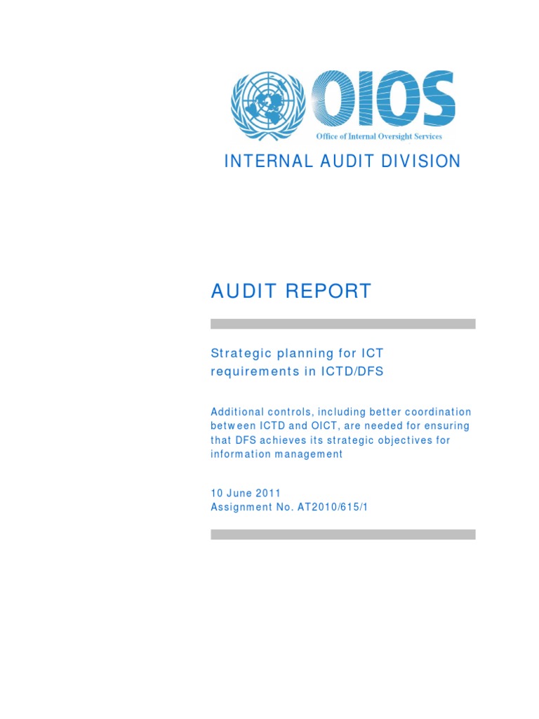 Audit Report - Strategic Planning For ICT Requirements in ICTD/DFS ...