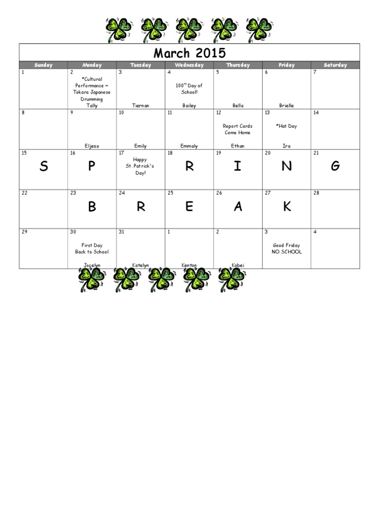 March Calendar | PDF
