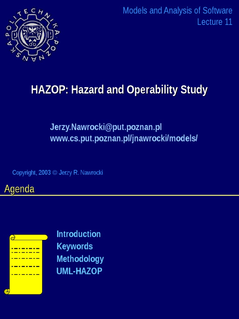 HAZOP: Hazard and Operability Study | Systems Engineering | Technology ...