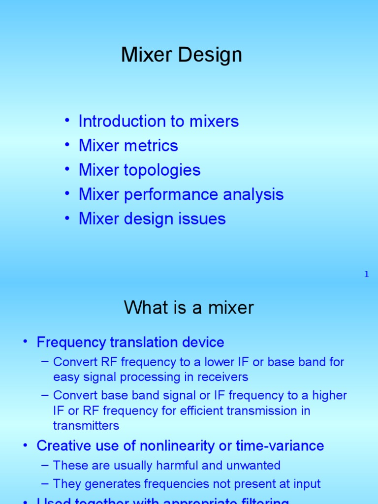 Mixer Design | PDF | Amplifier | Bipolar Junction Transistor