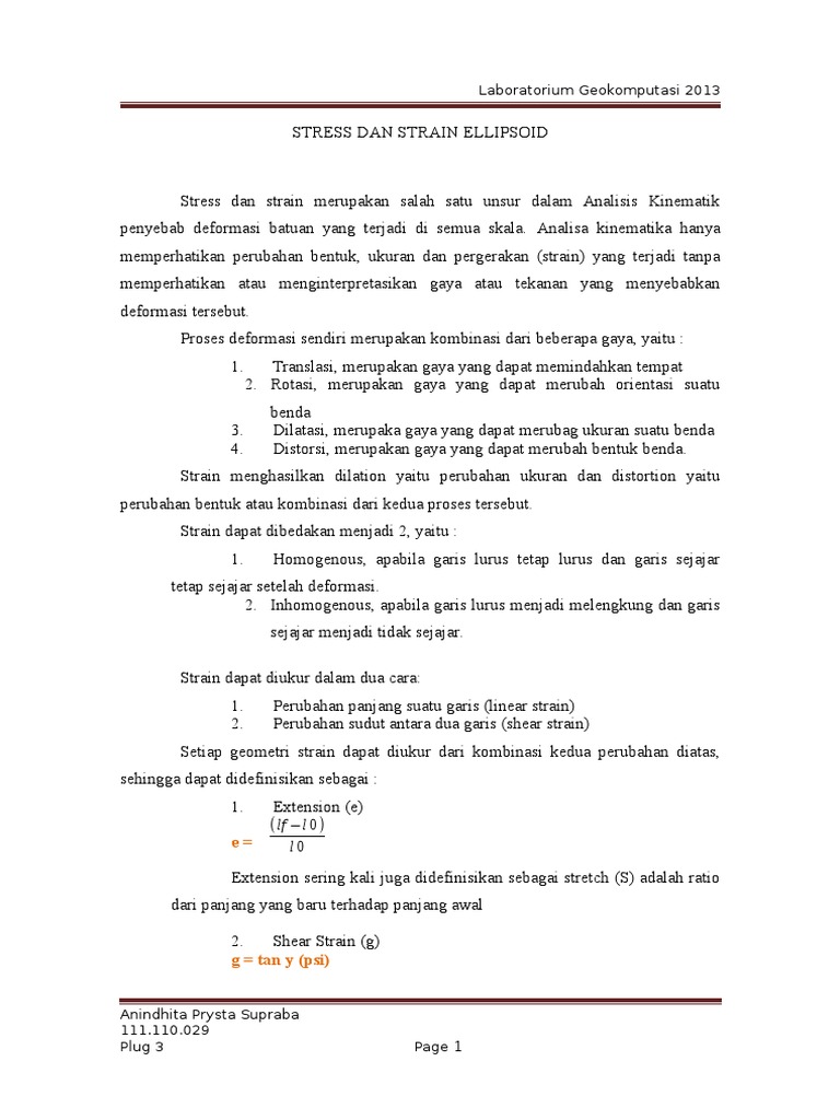 Stress Dan Strain Ellipsoid | PDF