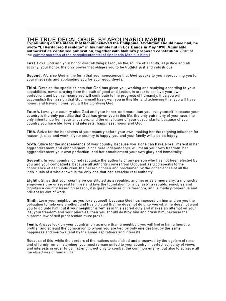 True Decalog | PDF | God | Religion And Belief