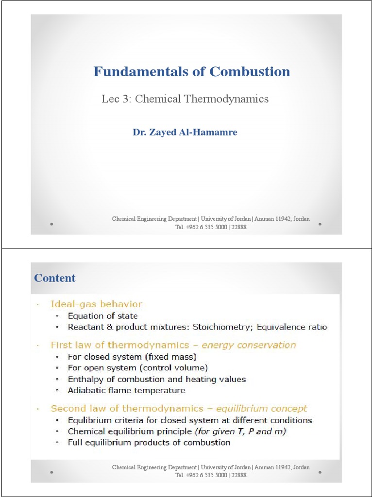 Combustion Thermodynamics | PDF | Stoichiometry | Combustion