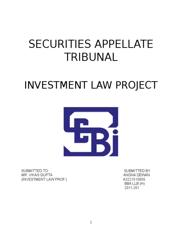 Securities Appellate Tribunal | PDF | Lawsuit | Appeal