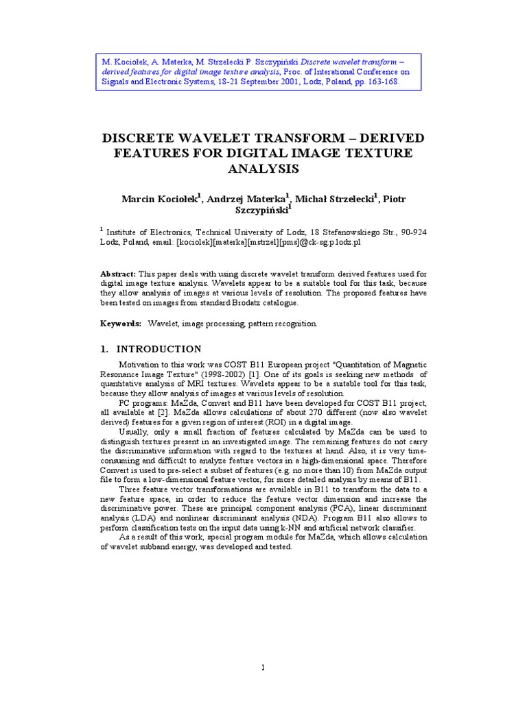 Wavelet Transformation Pdf Wavelet Algorithms