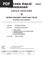 Aturcara+Majlis+Perkahwinan+Fariz&Fatimah