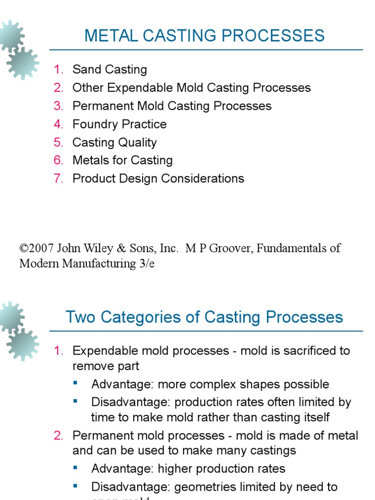 Ch11 More Metal Casting | PDF | Casting (Metalworking) | Foundry