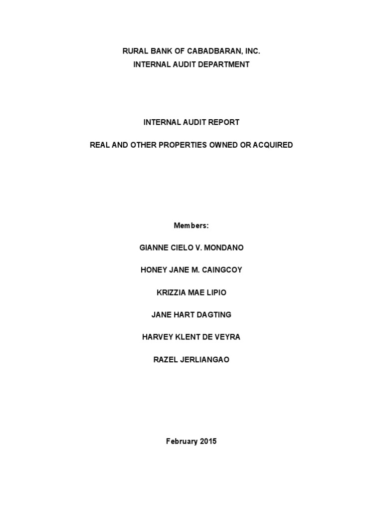 Audit Report ROPA | PDF | Internal Audit | Audit