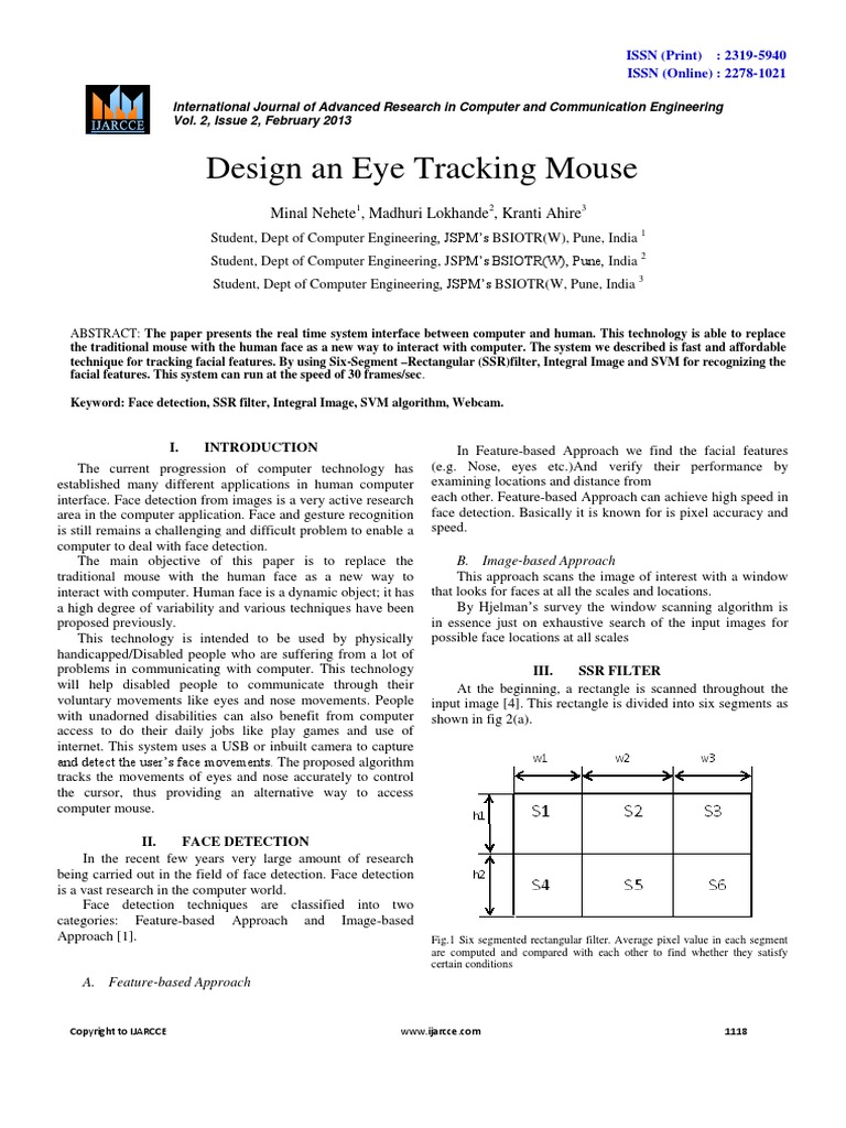 Design An Eye Tracking Mouse: Minal Nehete, Madhuri Lokhande, Kranti ...