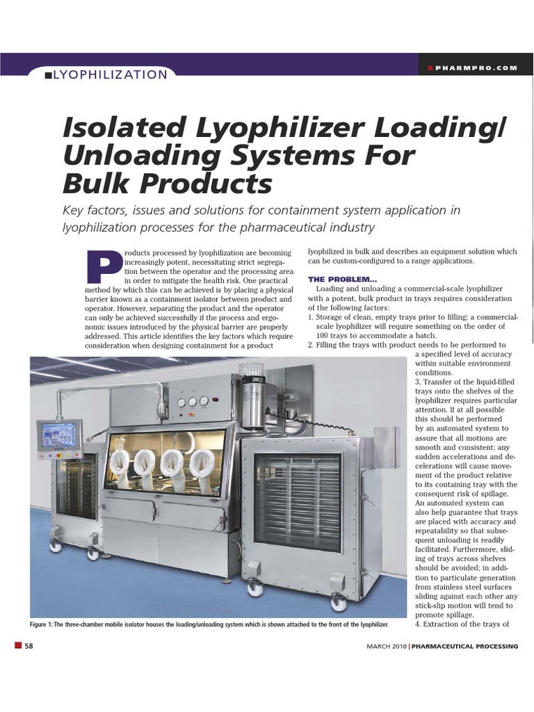 Isolated Lyophilizer Loading/ Unloading Systems For Bulk Products | PDF ...