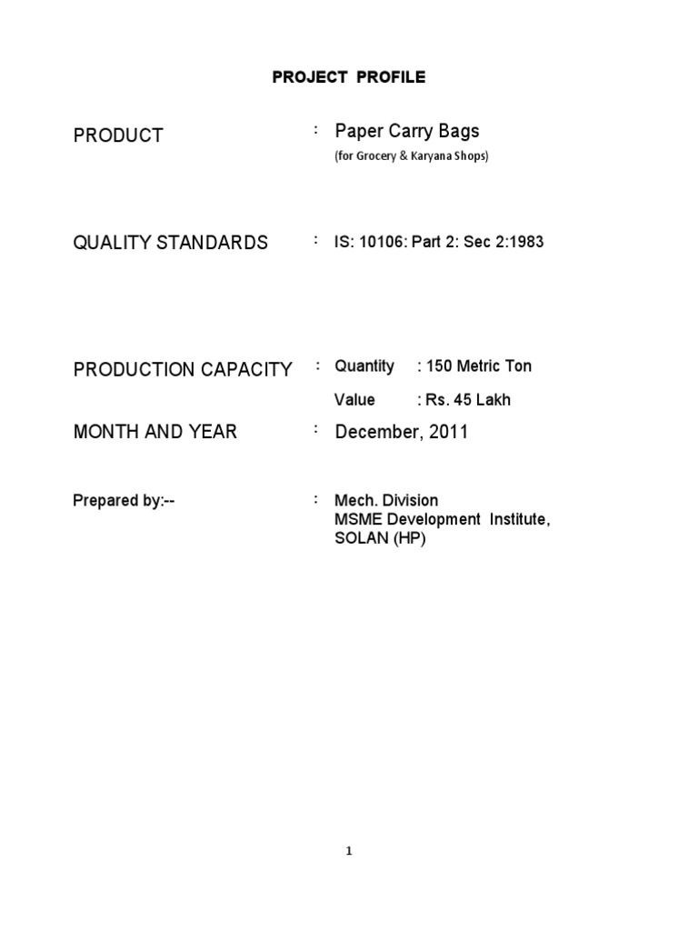 Eco-Friendly Paper Bag Manufacturing Project | PDF | Delhi | Soil