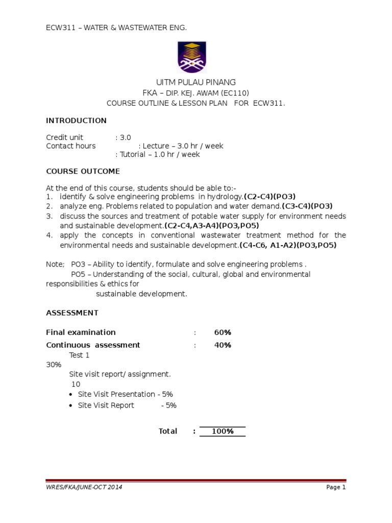 Lesson Plan | PDF | Water Purification | Sewage Treatment