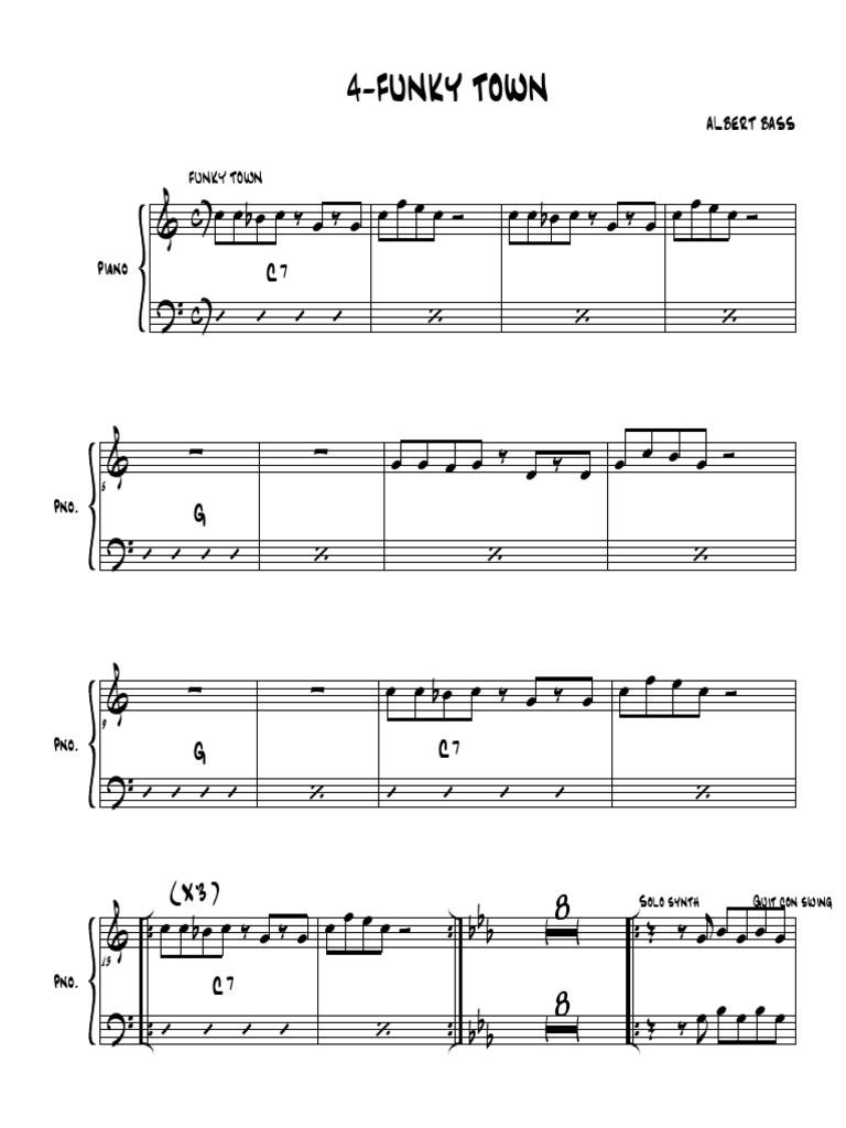 4 Funky Town Piano | PDF