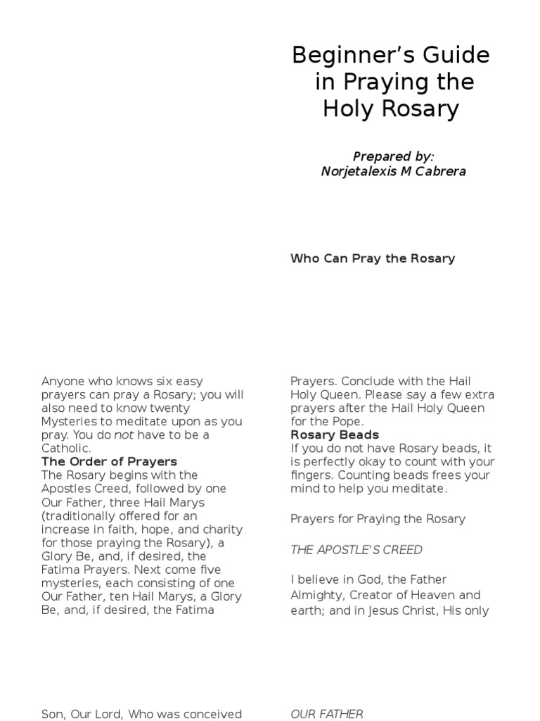 Beginner's Guide to Praying the Rosary | PDF | Rosary | Lord's Prayer