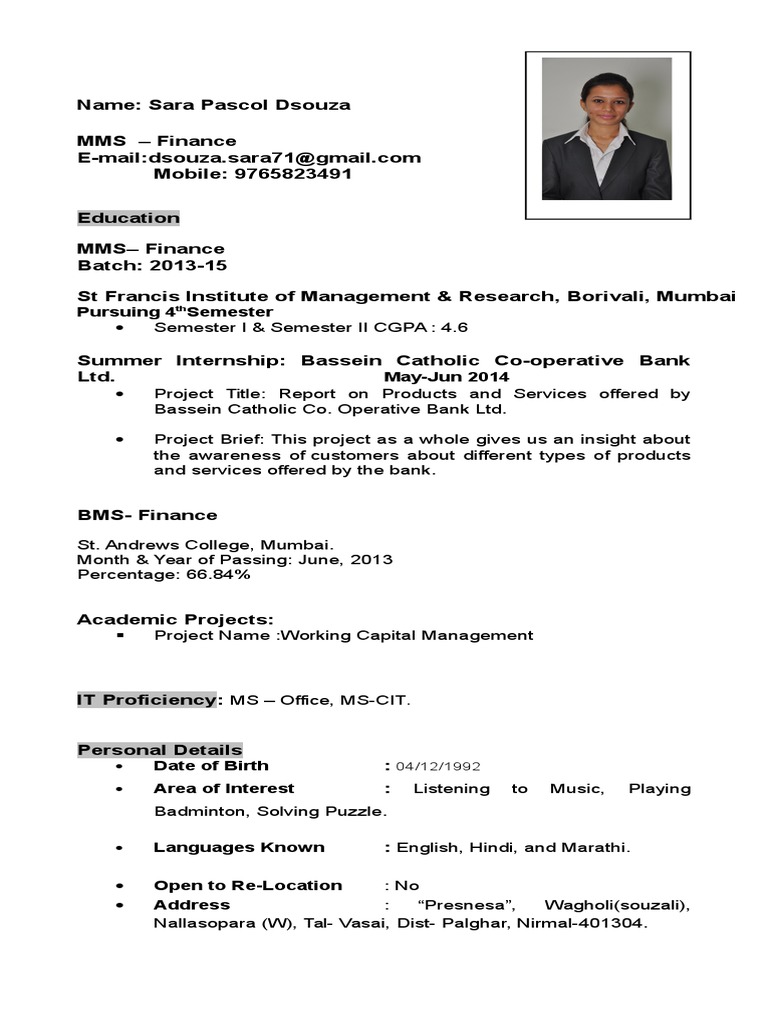 Sara Resume | PDF