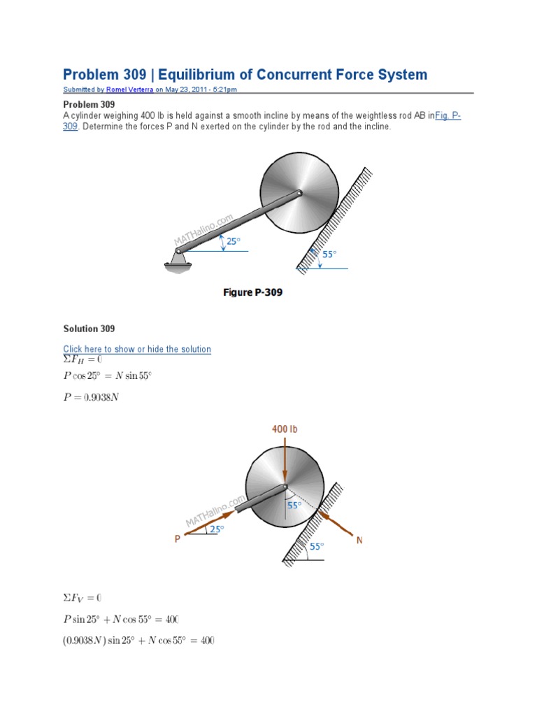 Engineering Mechanics Problem | PDF | Chemical Equilibrium | Crane ...
