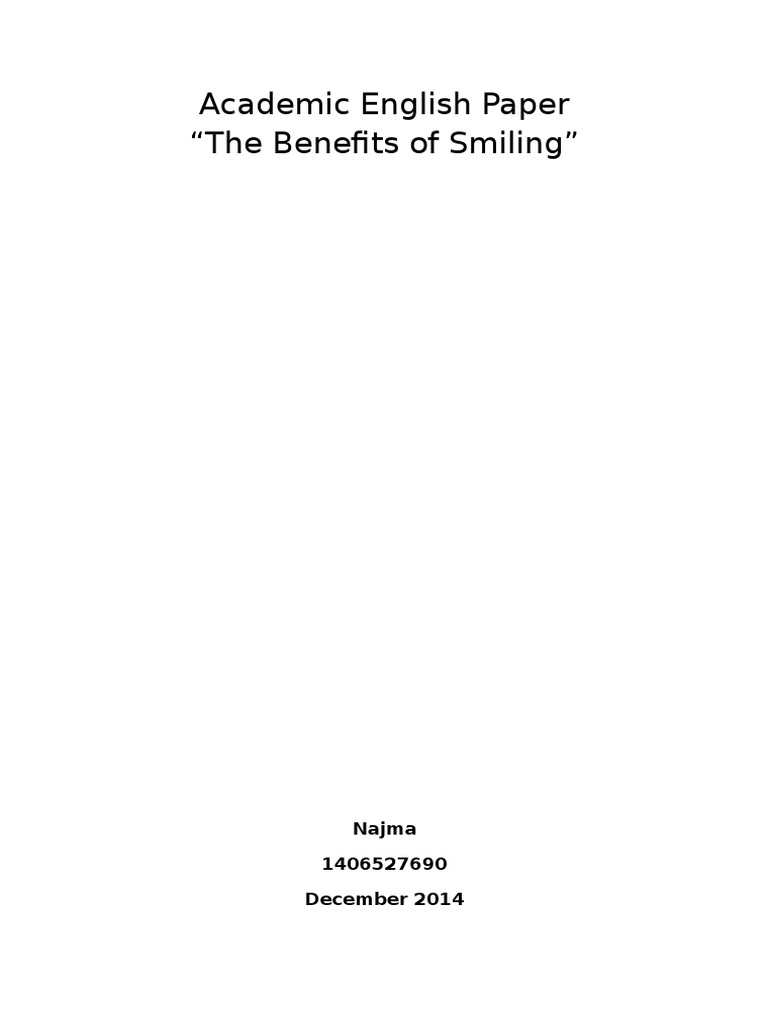 The Benefits of Smiling | Download Free PDF | Psychological Concepts ...