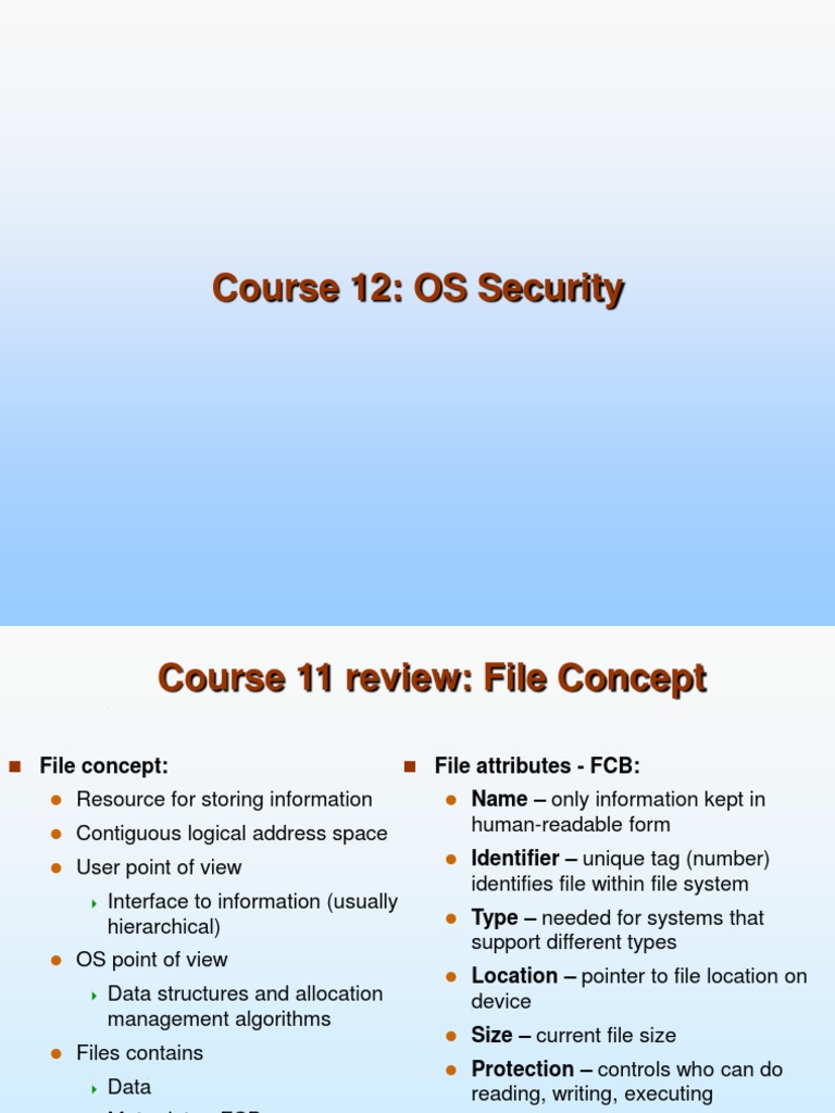 Ch12 OS Security | PDF | Password | Operating System