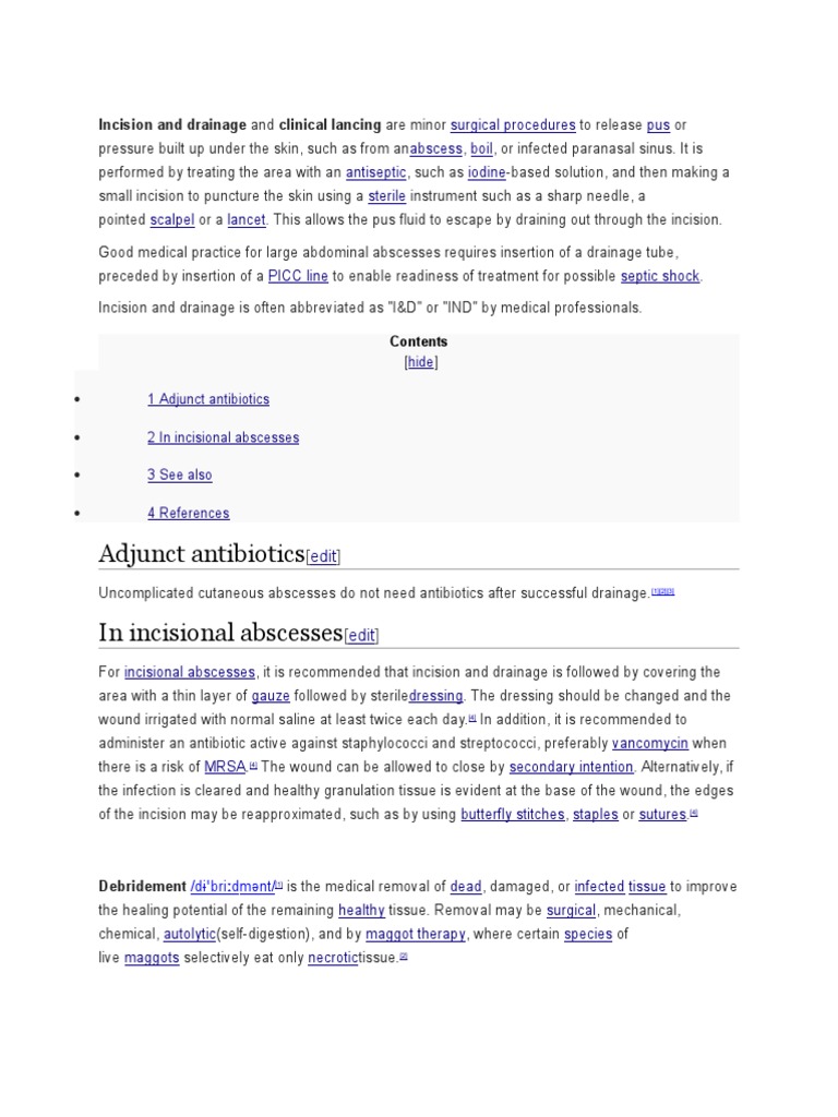 Incision and Drainage | Surgical Suture | Medical Specialties