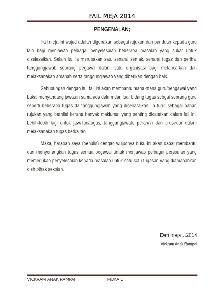 Contoh Fail Meja | PDF
