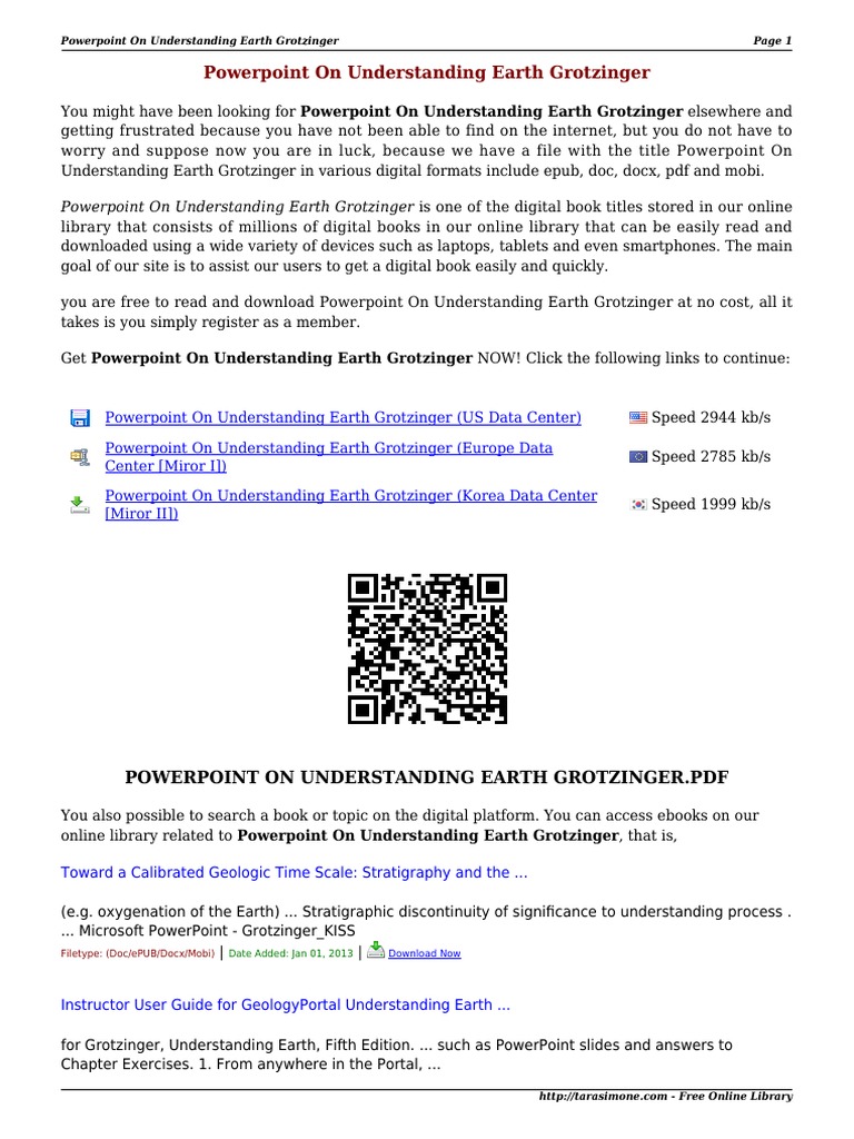 PowerPoint on Understanding Earth Grotzinger | PDF | Microsoft Power ...