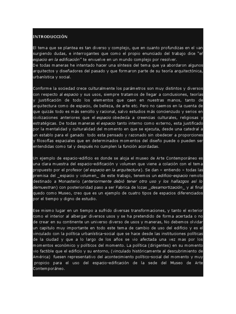 Espacio y Función en Arquitectura | PDF | Espacio | Columna