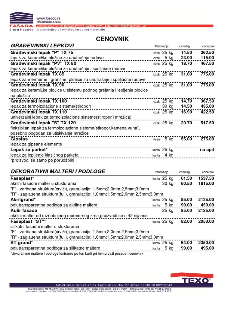Cenovnik Maj 2012 | PDF